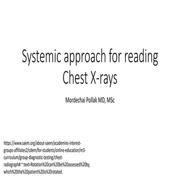 Systemic approach for reading Chest X-rays.pdf | Lung and Respiratory ...