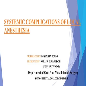 SYSTEMIC COMPLICATION OF LOCAL ANESTHESIA DR RAJIV.pptx | Allergies ...