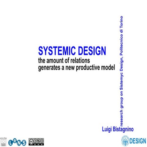 Systemic design for manufactoring and enevironmental sustainability | PDF