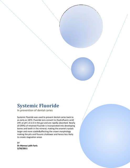 Fluoride and their role in dental caries prevention | PPTX