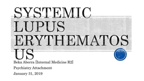 Systemic Lupus Erythematosus Sle Pptx 8683