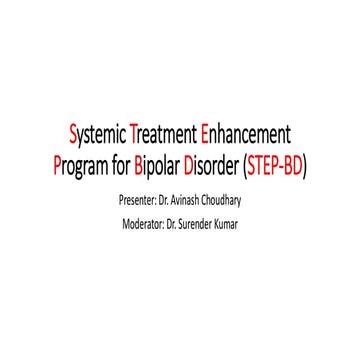 Systemic Treatment Enhancement Program for Bipolar Disorder (STEP-BD) | PDF