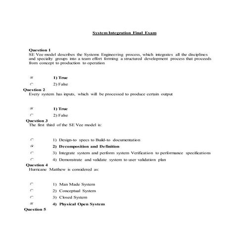 System integration final exam | DOCX