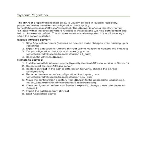 System migration | DOCX