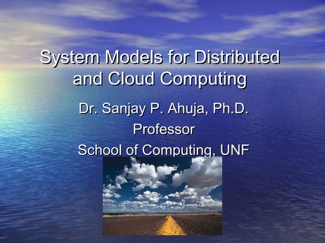 System Models For Distributed And Cloud Computing Ppt Computer Networking Computing