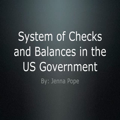 System of Checks and Balances | PPT