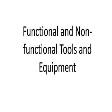 System of identifying non functional tools and equipment | PPTX