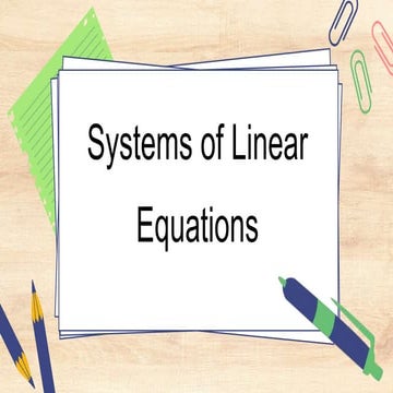 System of Linear Equation power point presentation | PPTX