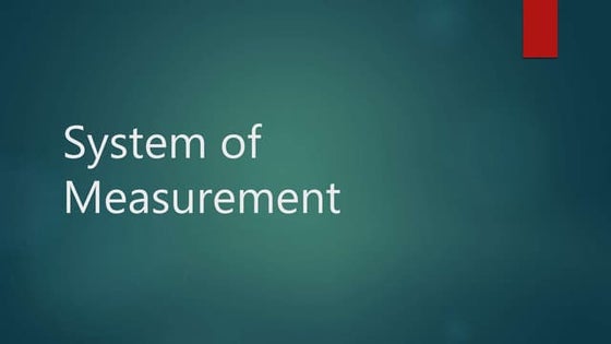 The english system of measurement | PDF
