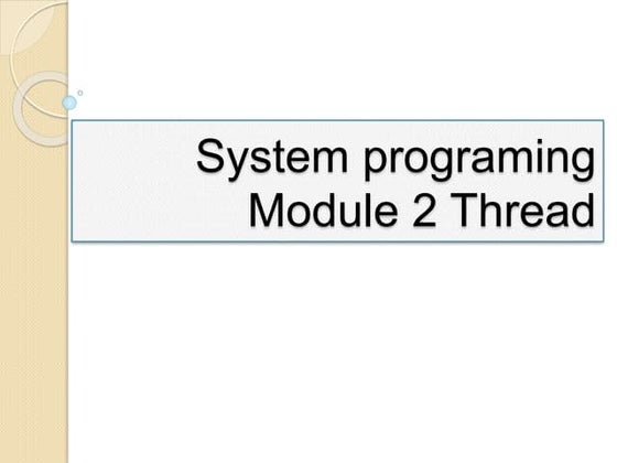 System programing module 1 | PPT