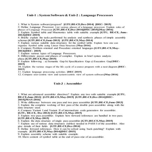 Imp Questions For System Programming For Gtu Docx Programming