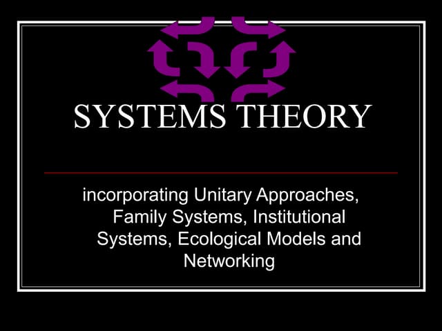 General systems theory - a brief introduction | PPTX