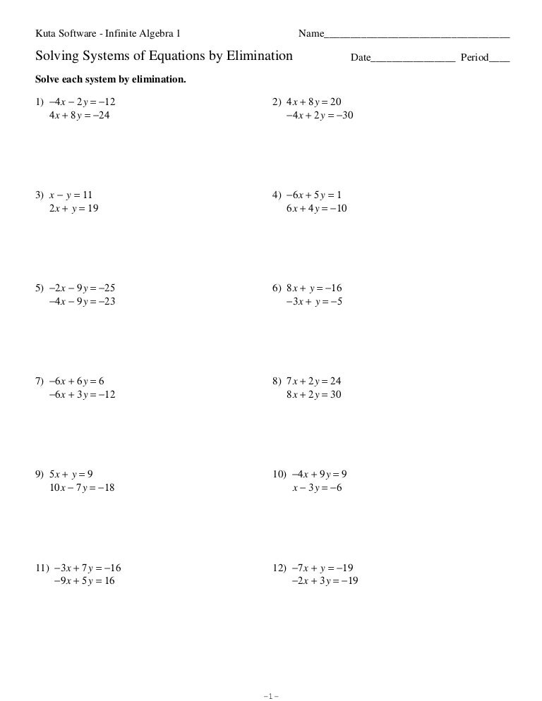 Systems 20of 20 Equations 20elimination systems-20of-20-equations-20elimination