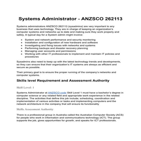 System Administration: Introduction to system administration | PPT