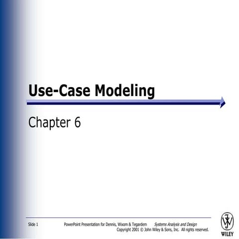 Systems Analysis Use Case Modeling OOD_ch06.ppt