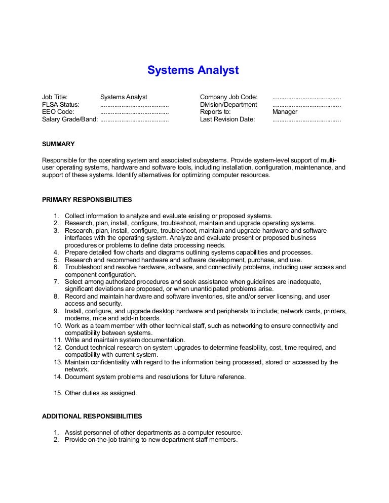 Systems analyst