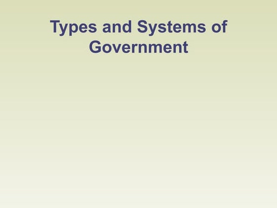 Types Of Governments | PPT