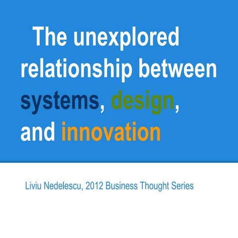 Systems Design Innovation Linked | PPT