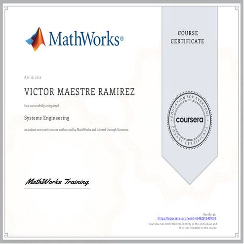 Systems Engineering Certificate - MathWorks | PPT