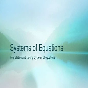 Systems of equations with coins | PPTX