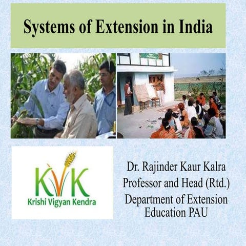 Systems of extension in india | PPTX