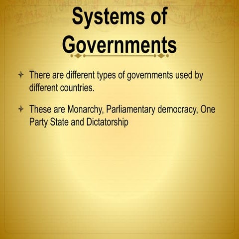 Systems of Government | PPTX