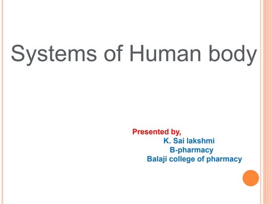 Human Body System and Their Function with a Labelled Diagram. | PPT
