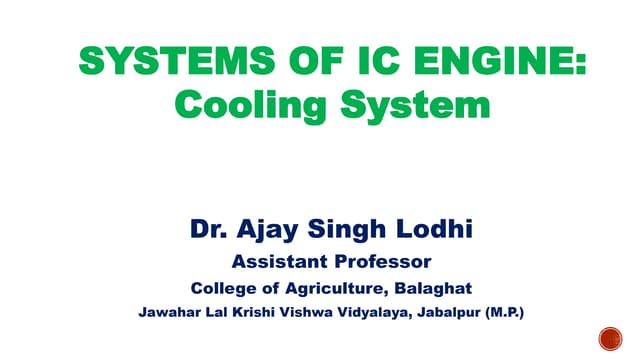 Engine Cooling system | PPTX