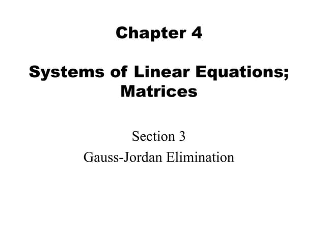 System Of Linear Equations | PPT
