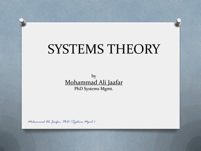 Systems theory ppt | PPTX