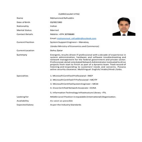 System support engineer | DOCX