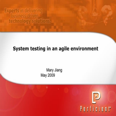 System Testingin Agile Environment | PPT