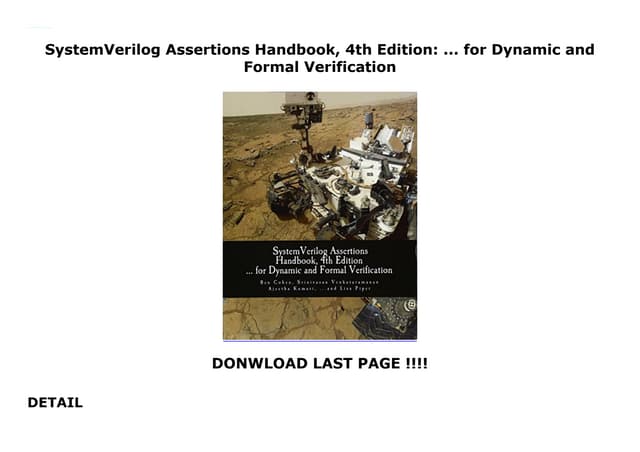 Systemverilog Assertions Handbook 4th Edition For Dynamic And 3324