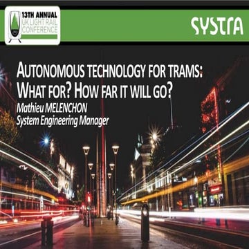 Autonomous technology for trams | PPTX