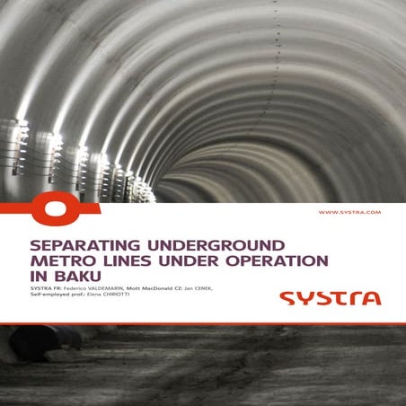 Separating underground metro lines under operation in Baku | PDF