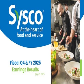 Sysco Fiscal Q4 2025 Earnings Results Presentation | PDF