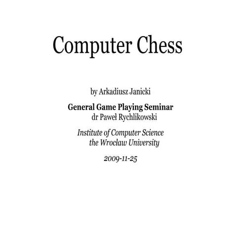 Computer chess | ODP