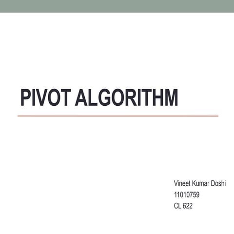 Pivot Algorithm Ppt