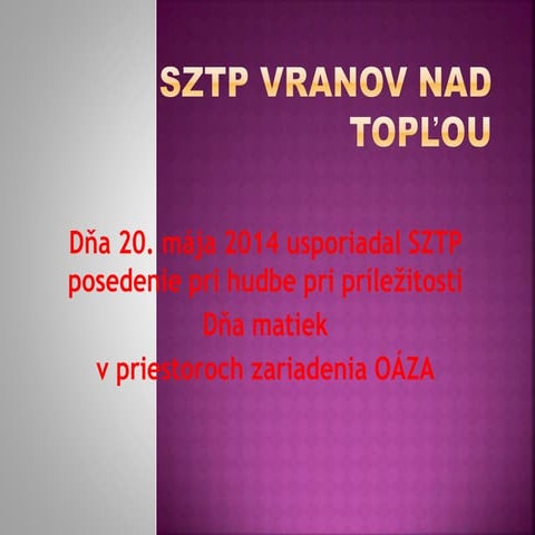 Deň matiek v SZTP Vranov | PPTX