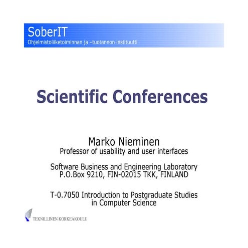 The Role of Scientific Conferences for Doctoral Students | PPT
