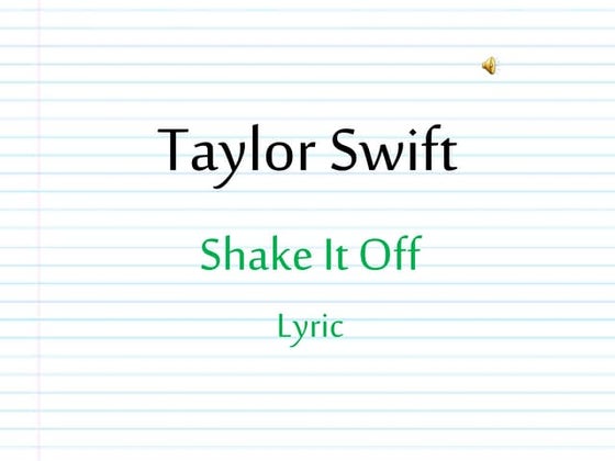 SONG WORKSHEET: Shake it off by Taylor Swift | DOC