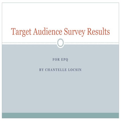 Target Audience Survey Analysis | PPTX