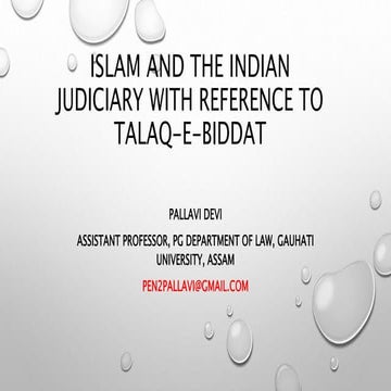 Islam and the Indian judiciary with reference to Talaq-e-biddat | PPT