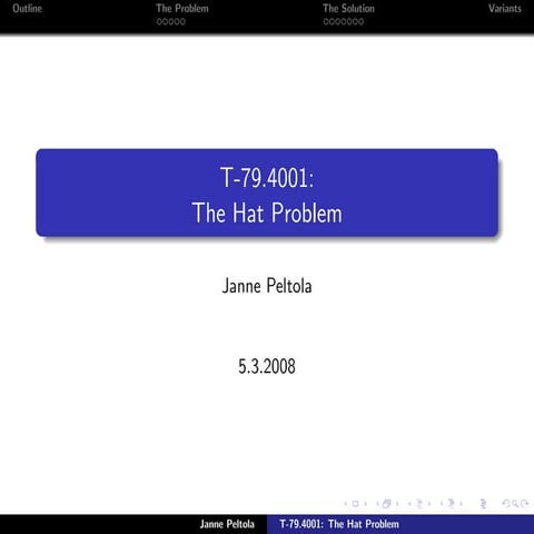 T-79.4001 The Hat Problem | PDF