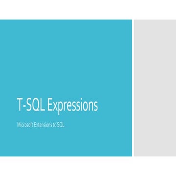 T-SQL expressions | PPT