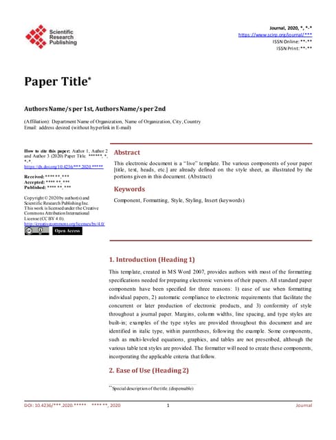 Sample IEEE Paper Format | DOC