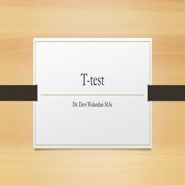 Menganalisis T Test dengan menggunakan SPSS | PPTX