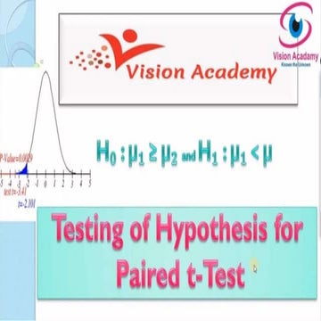 Paired t-Test - Hypothesis Testing Problem | PPT
