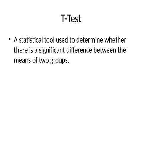 T-Test_Presentation.pptx presentation for student | PPTX