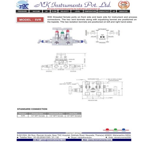 Reflex Level Gauge without Isolation Valves